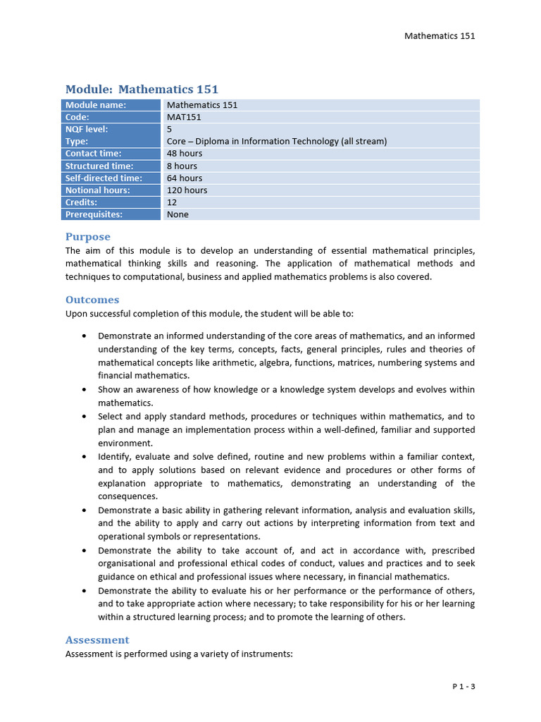 Mathematics 151 MAT151 | PDF | Mathematics | Matrix (Mathematics)
