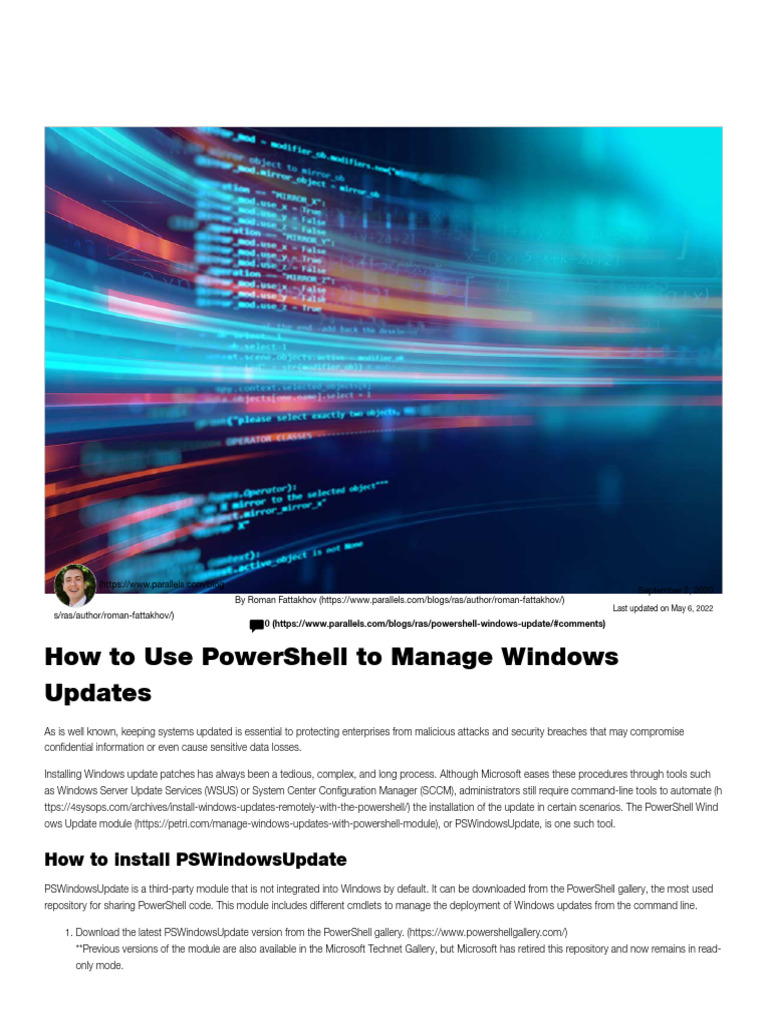 How To Use Powershell To Manage Windows Updates Pdf Microsoft Windows Information Technology