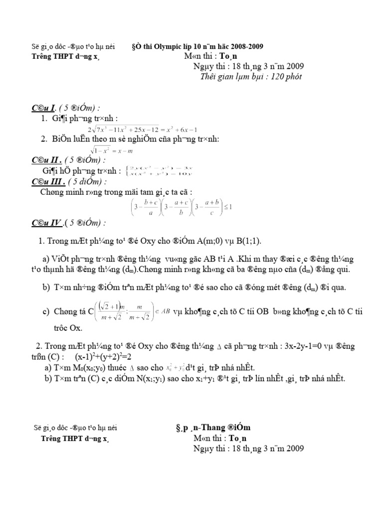 De Dapan DX HSG Toan 10 2009 | PDF