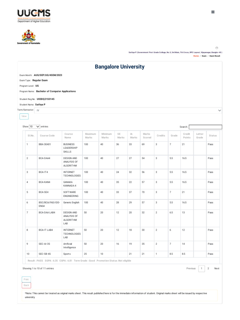 UUCMS - Unified University College Management System | PDF ...