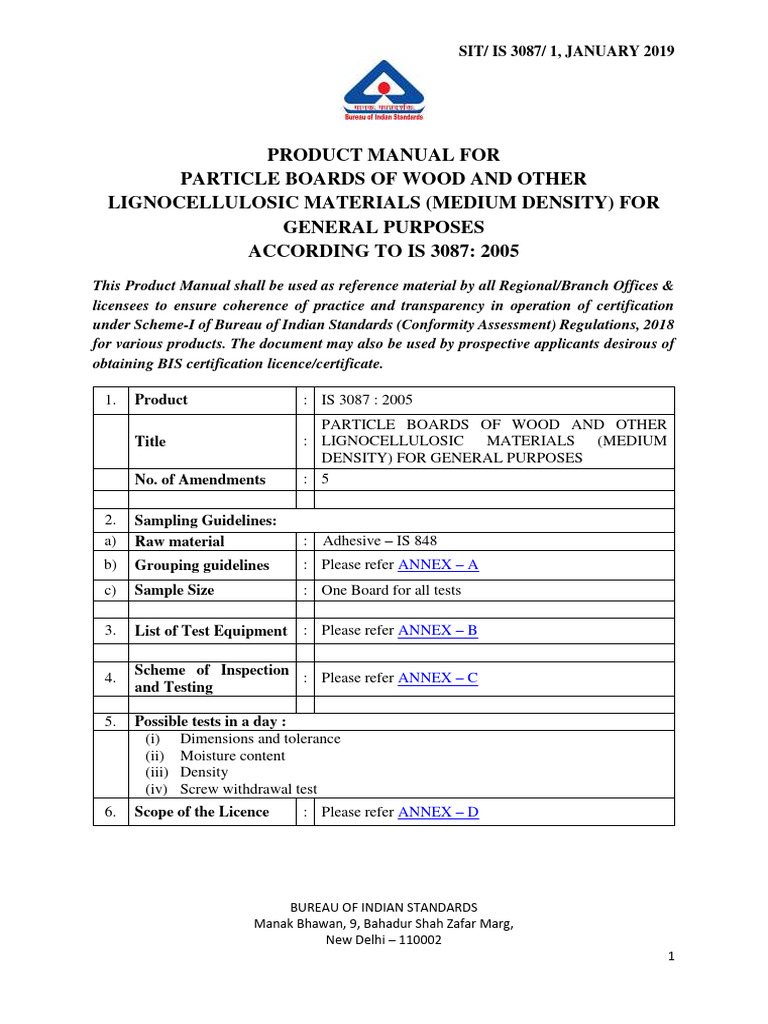 IS 3087 Product Manual | PDF | Young's Modulus | Screw