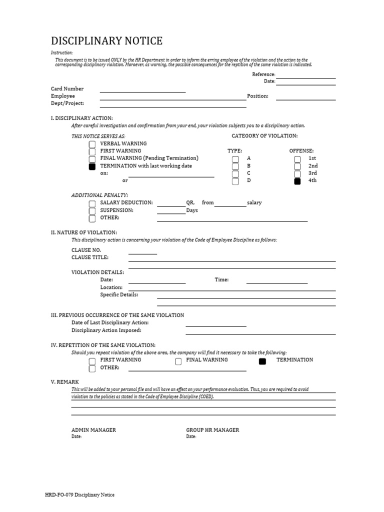 Disciplinary Notice | PDF | Justice | Crime & Violence