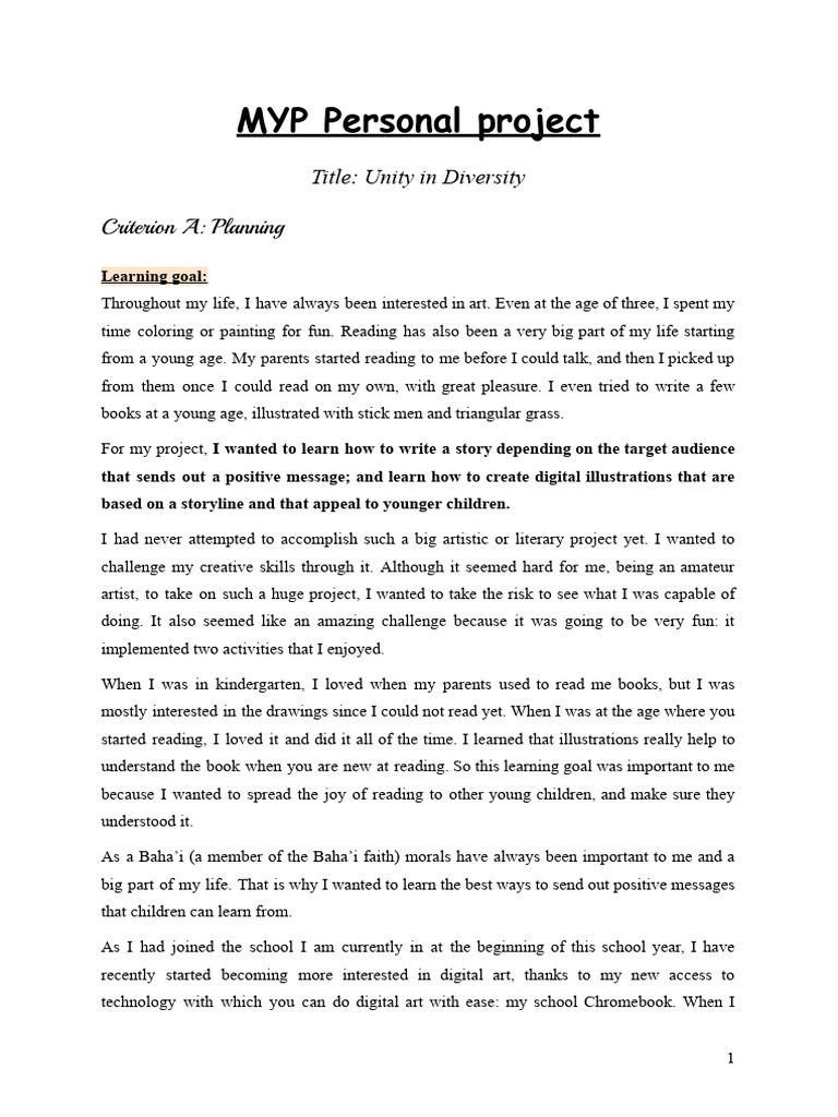 Personal Project Final Report | PDF | Books | Learning