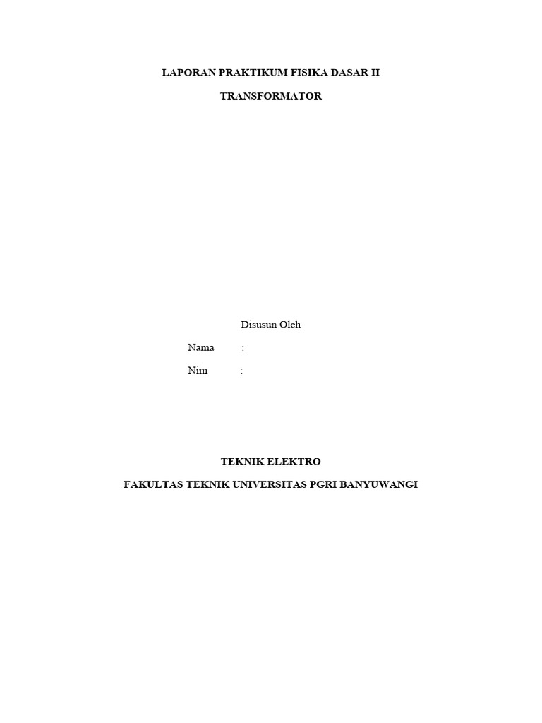 Laporan Kerja Transformator | PDF | Sains & Matematika