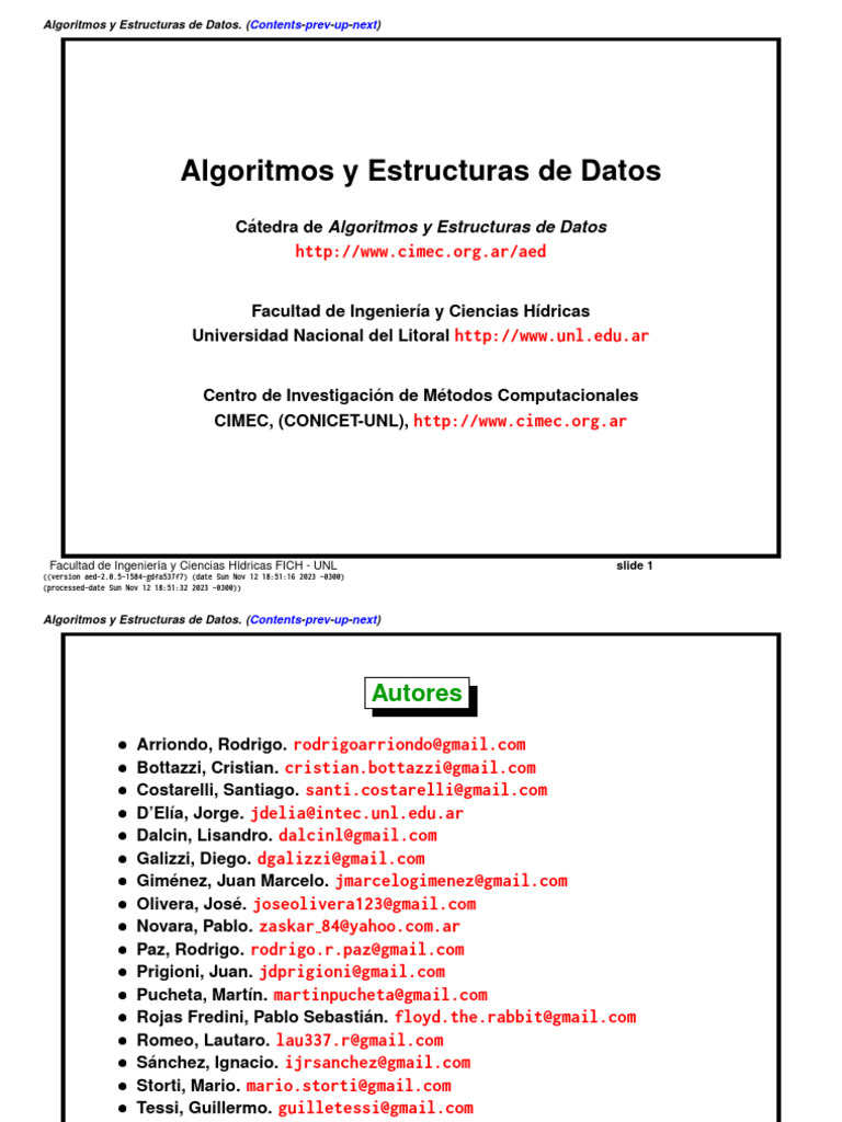 Algoritmos y Estructura de Datos Slides | PDF | Algoritmos | Vértice (teoría de grafos)