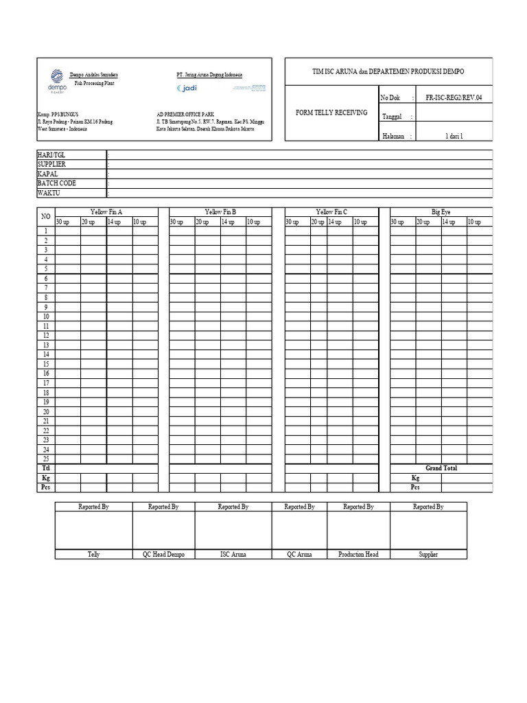 Form Tally New | PDF