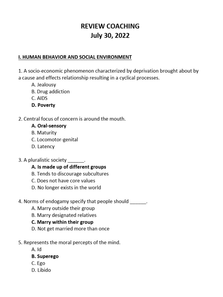 Review Coaching 1 1 | PDF | Social Work | Psychotherapy