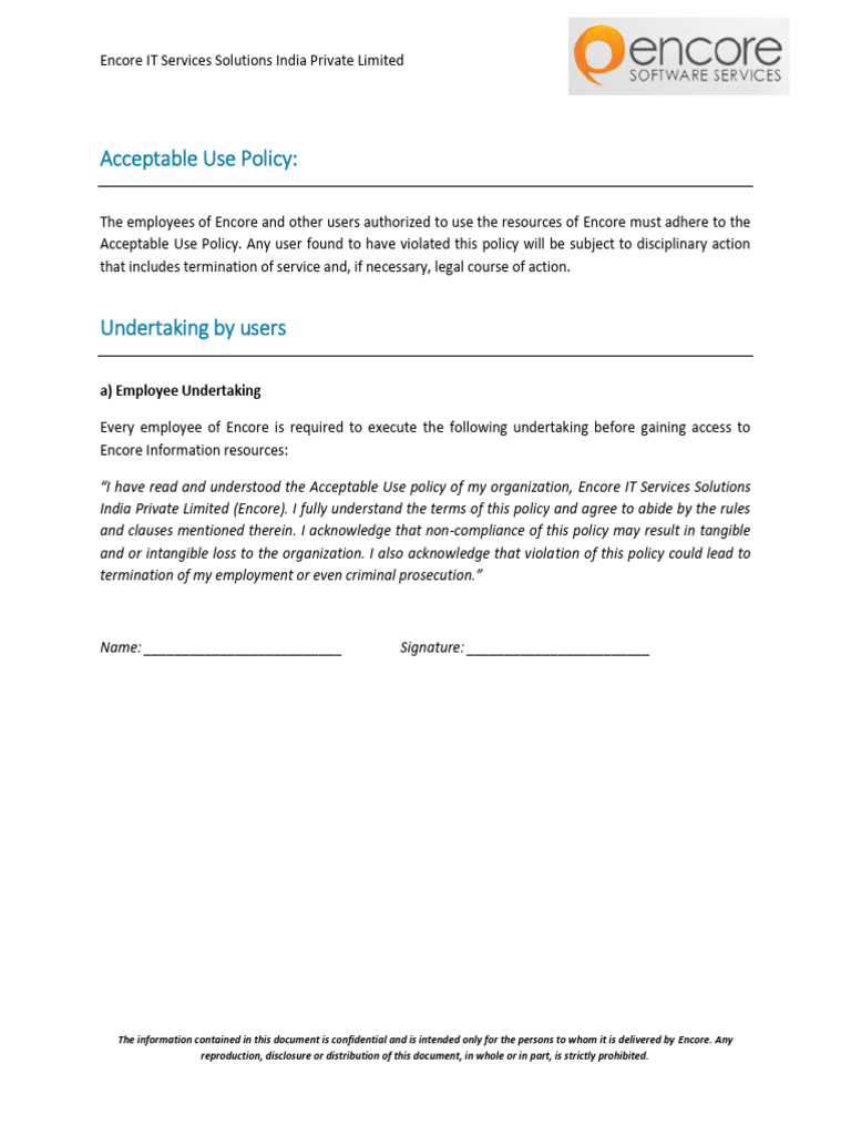 Acceptable Use Policy | PDF