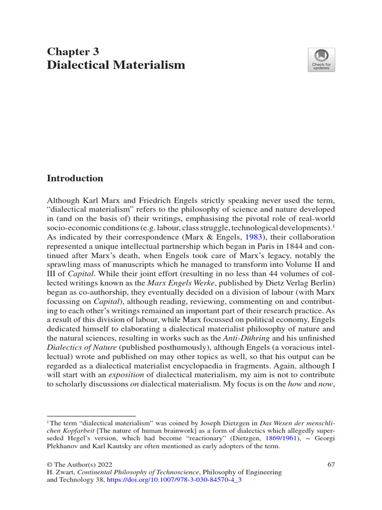 Dialectical Materialism | PDF | Dialectic | Karl Marx