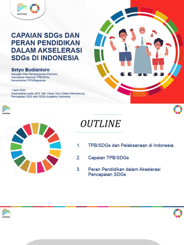 Materi 2 - Capaian SDGs Dan Peran Pendidikan Dalam Akselerasi SDGs - SDGs Academy Talk - Revr1 | PDF
