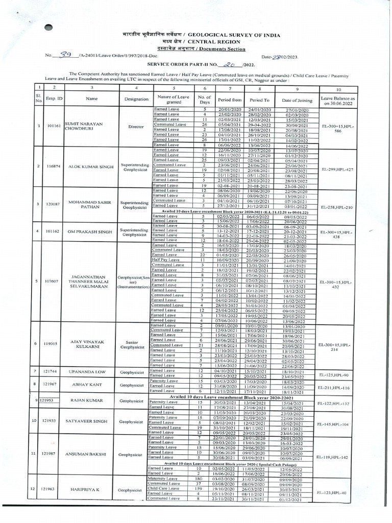Service - Order - Part II CR Geophy | PDF