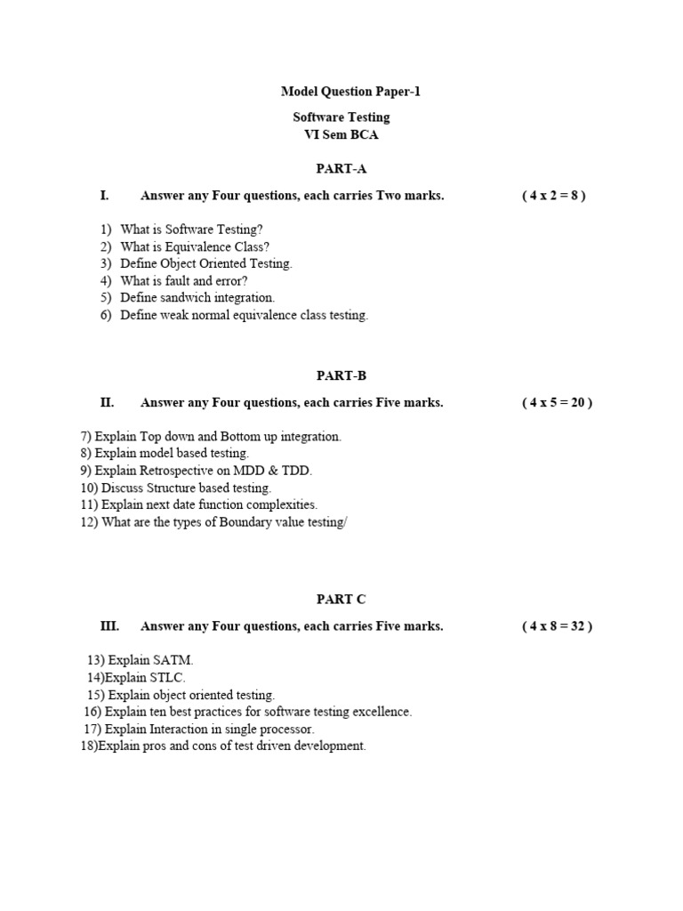 Software Testing Model Paper Download Free Pdf Test Driven Development Software Testing