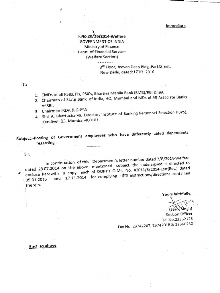 Posting of Government Employees Who Have Different - 240425 - 185427 | PDF