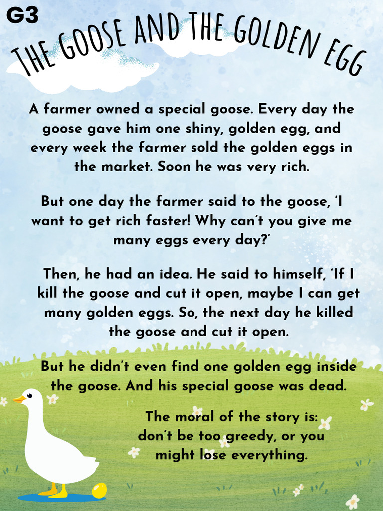 The Goose and The Golden Egg | PDF