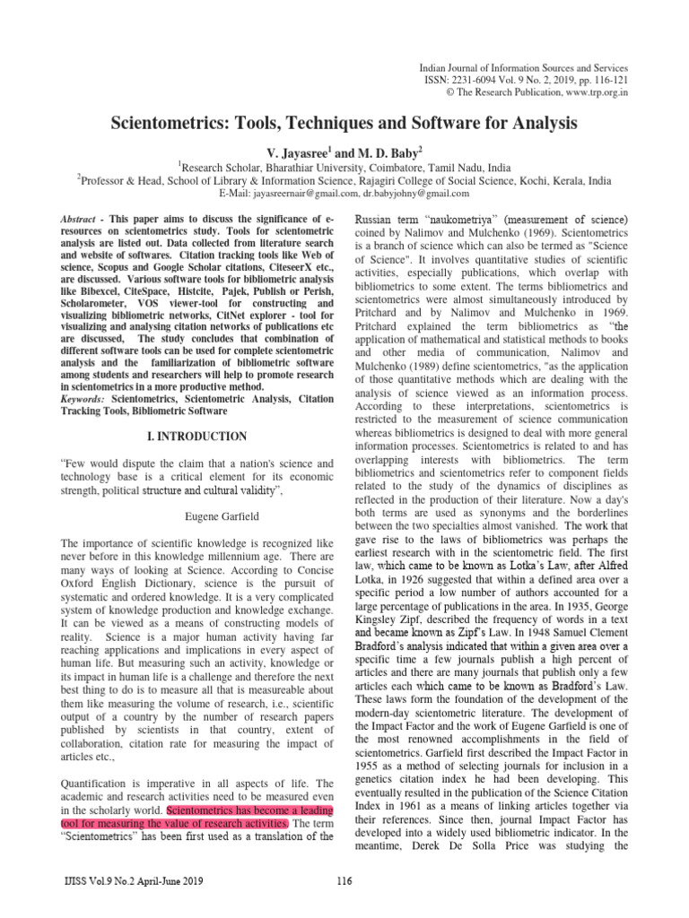 5Scientometrics-Tools, Techniques and Software for Analysis | Download ... 5Scientometrics-Tools, Techniques and Software for Analysis | Download ...