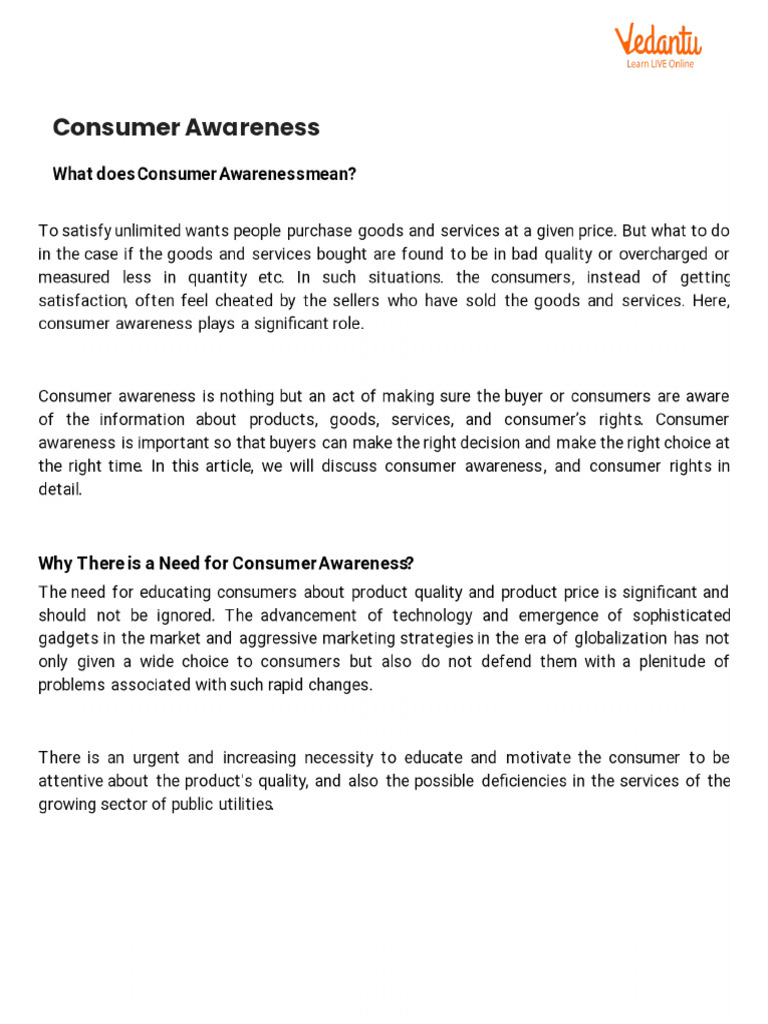 Consumer Awareness | PDF