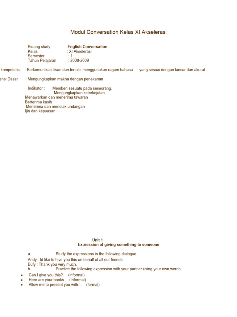 English Conversation Module XI | PDF