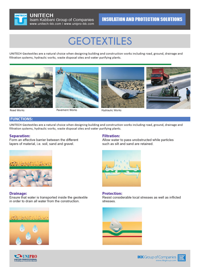 geotextiles قباني داتا شيت | PDF | Drainage | Road
