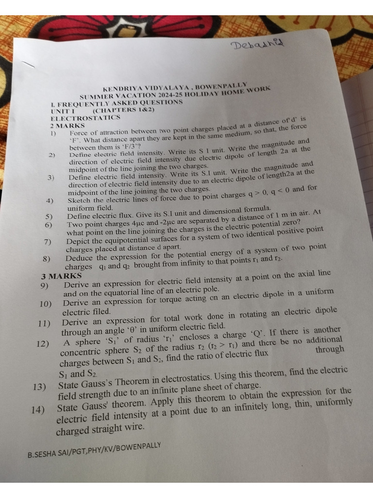 Physics HHW Solutions | PDF