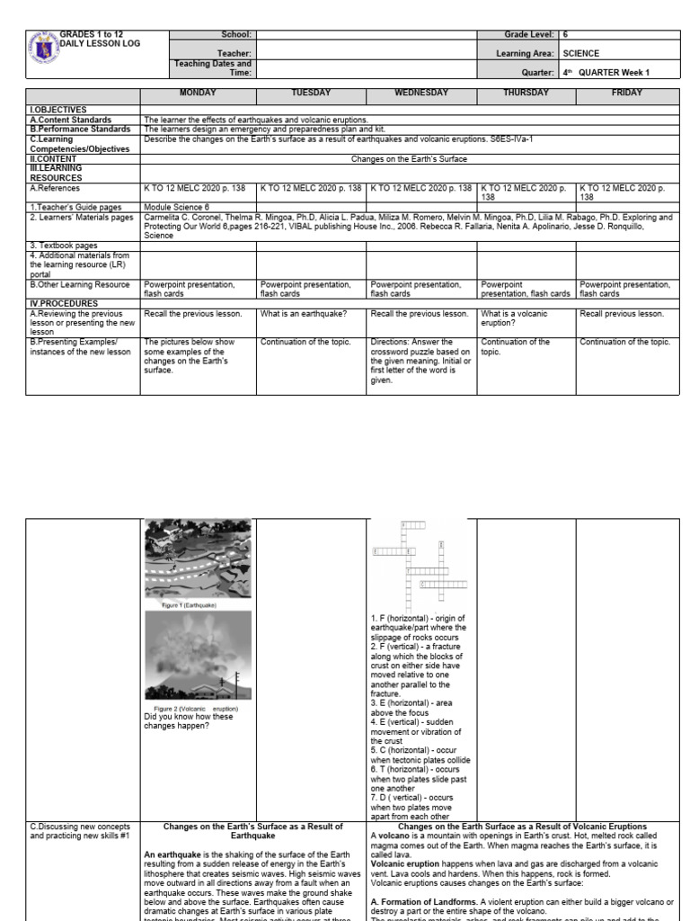 Earth Changes from Quakes & Volcanoes | PDF | Volcano | Types Of ...