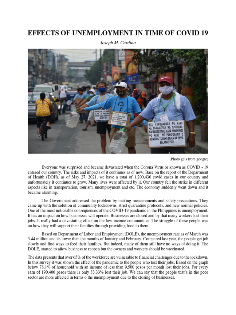 Joseph Cardino - Econ 102 | PDF | Unemployment | Poverty