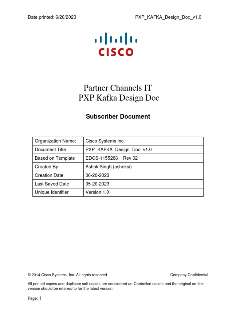 PXP Kafka Design Doc v1.0 | PDF | Integer (Computer Science) | Boolean Data Type