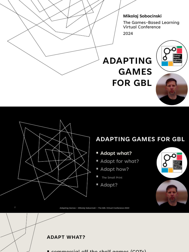Adapting Games For GBL - M.Sobocinski - GBL 2024 | PDF | Role Playing ...