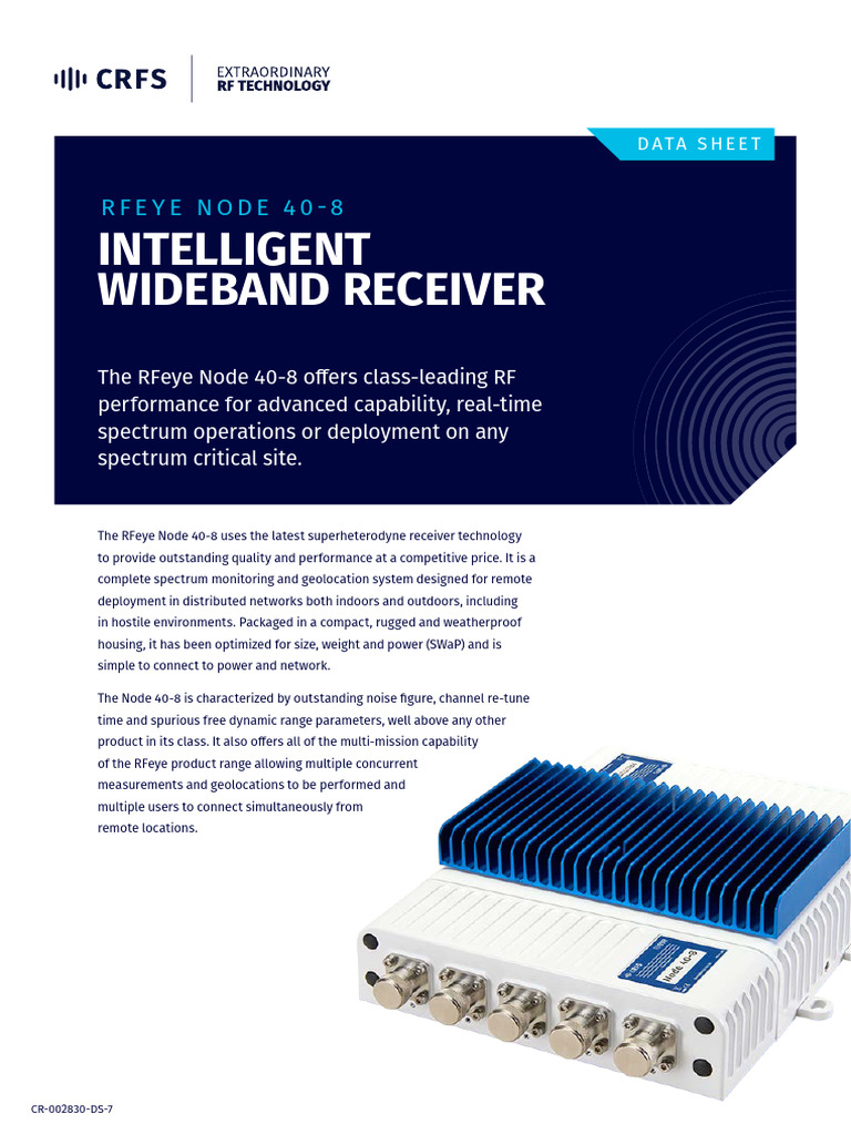 RFeye Node 40-8 CR-002830-DS-6a | PDF | Hertz | Information And Communications Technology
