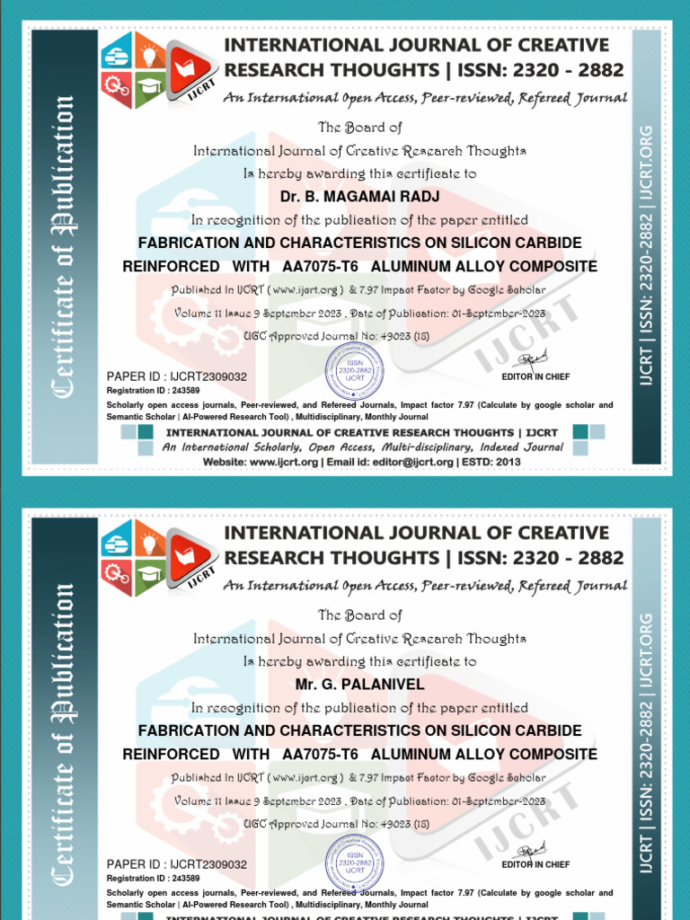 Ijcrt Certificate Ijcrt 243589 | PDF