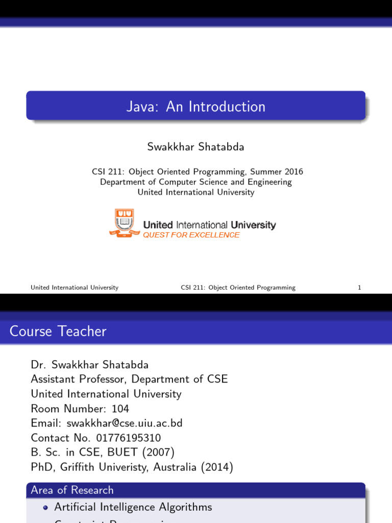 Lecture 01 Pdf Java Programming Language Integer Computer Science