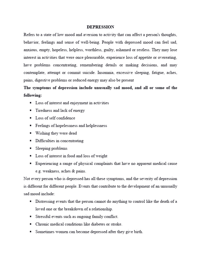 Assignment Case Study | Download Free PDF | Depression (Mood) | Major ...