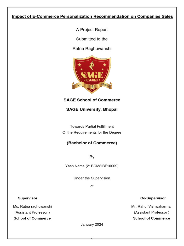 Yash Nema 5TH SEM Report | PDF | E Commerce | Social Media