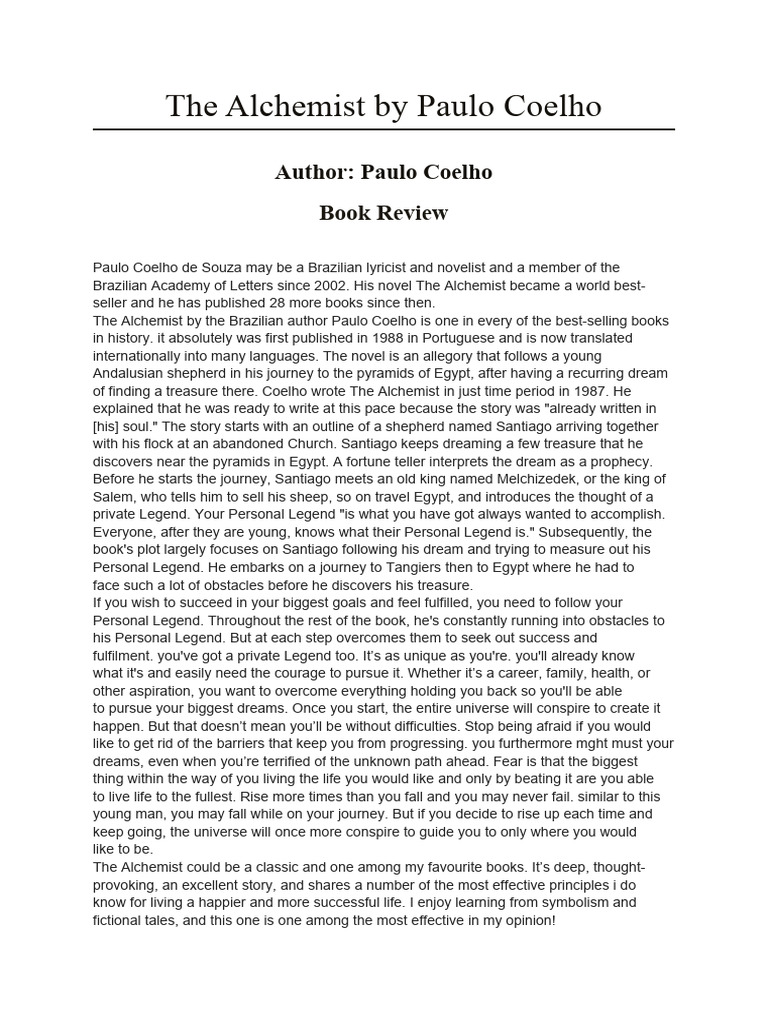 The Alchemist by Paulo Coelho | PDF