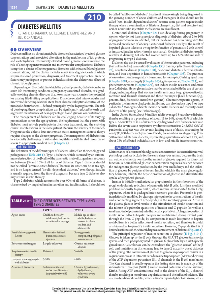 Diabetes Mellitus | PDF | Diabetes | Insulin
