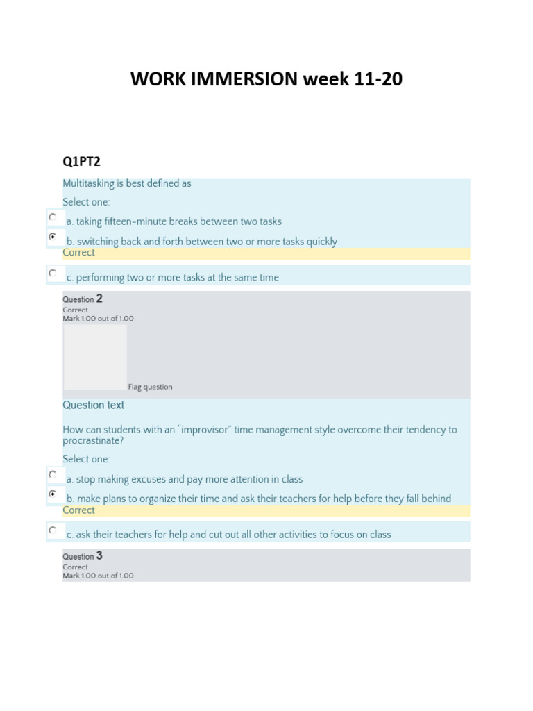 Work Immersion Week 11-20 | PDF | Employment | Job Interview