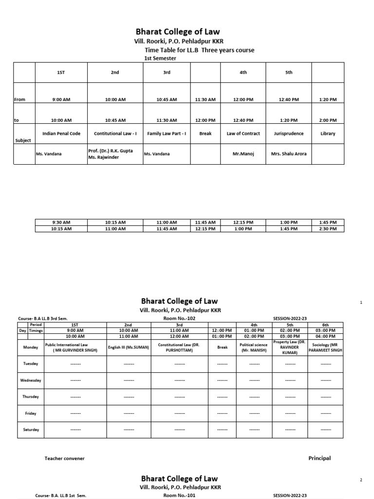Time Table 2022 | PDF | Public Law | Government