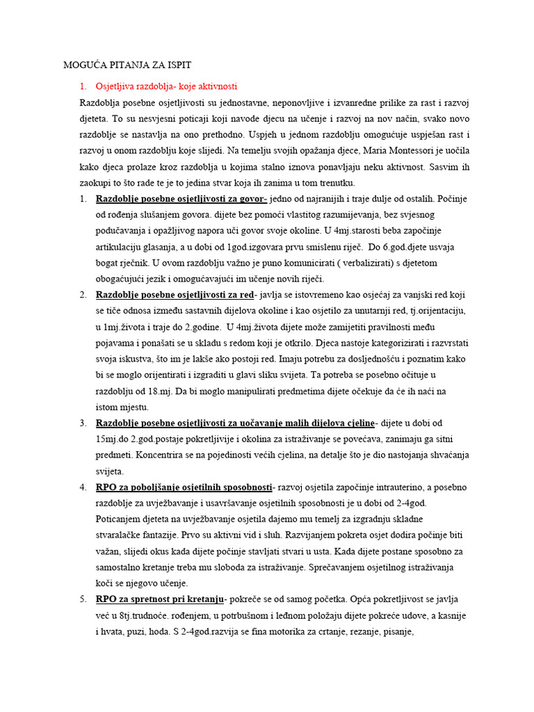 Pitanja Za Ispit | PDF