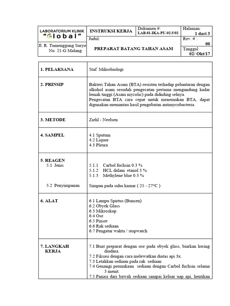 Interpretasi Hasil BTA Mikrobiologi | PDF