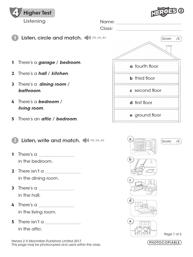 Heroes2 Higher Unit Tests U4 | PDF | Bedroom | Furniture