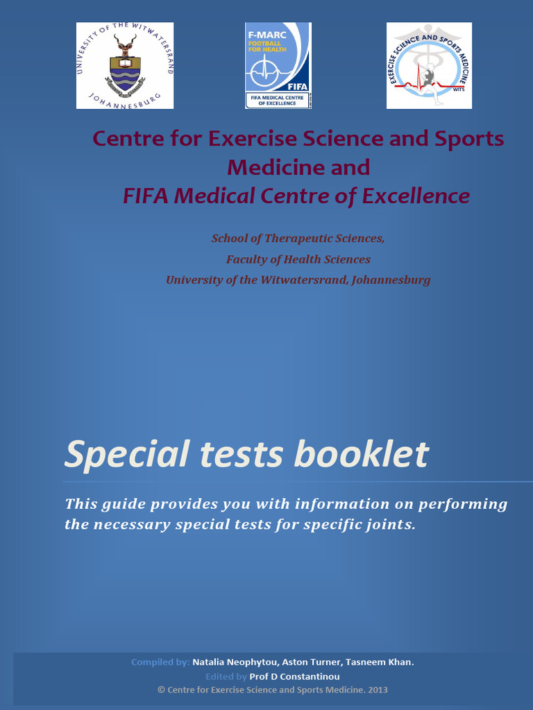 Special+Tests+Booklet 2015 | PDF | Elbow | Anatomical Terms Of Motion