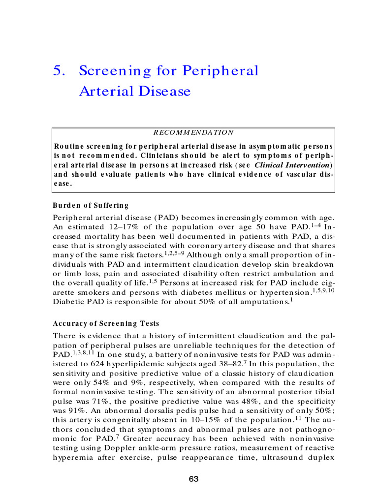 1996 Uspstf Peripheral Arterial Disease Screening Pdf