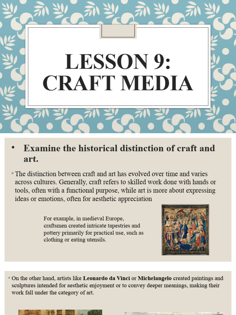 Lesson 9 Crafts and Media | PDF | Sculpture | Textiles