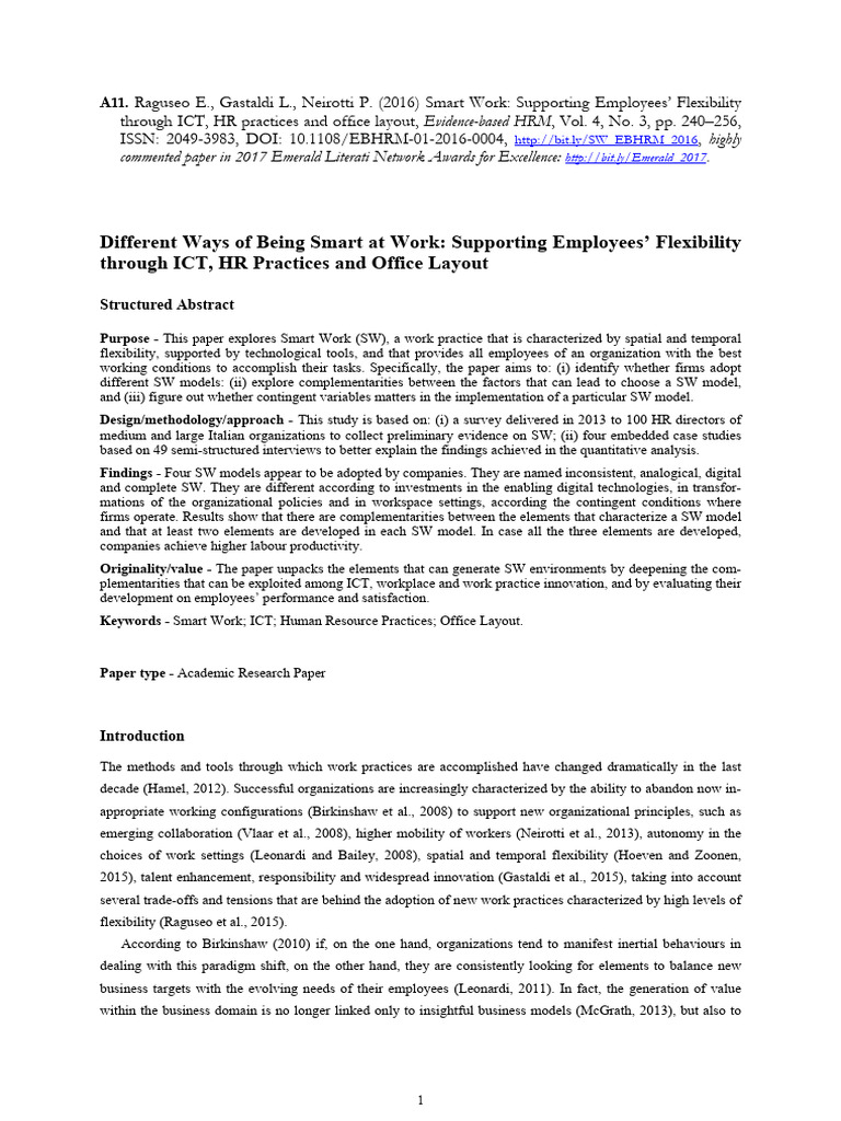 Different Ways of Being Smart at Work: Supporting Employees ...