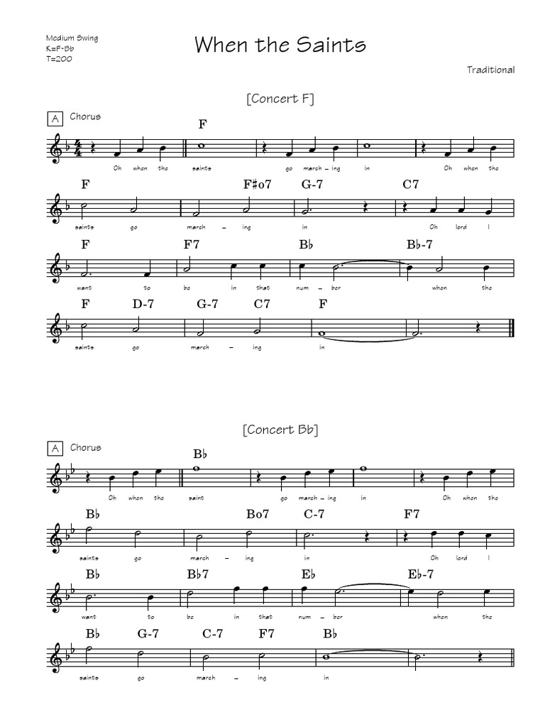 When The Saints | PDF | When The Saints Go Marching In