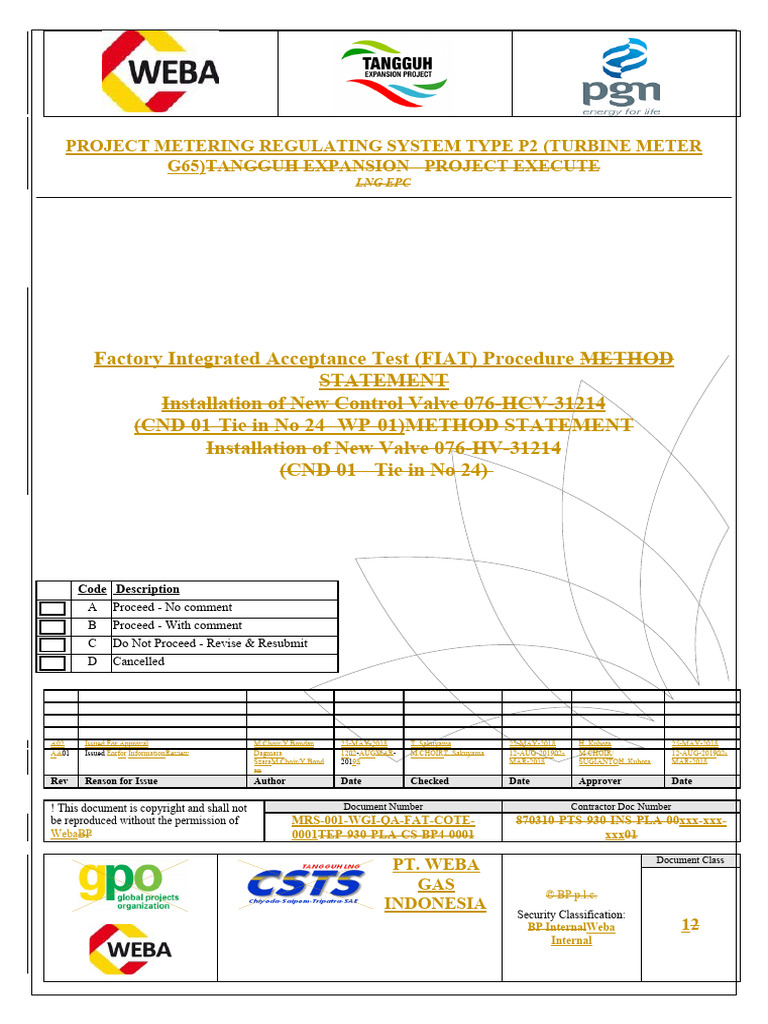 11.3 Metode Kerja - FAT Procedure | PDF | Natural Gas | Liquefied ...