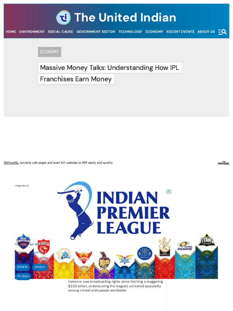 How Ipl Team Earn Money | PDF | Franchising
