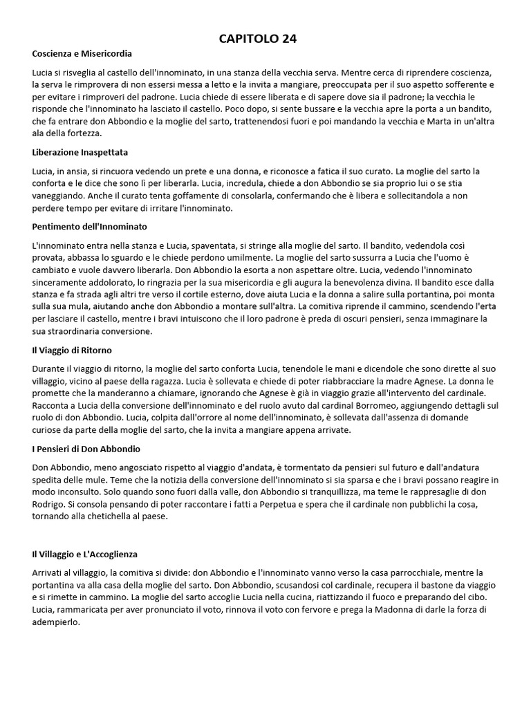 Capitolo 24,25,26,27 - Promessi Sposi | PDF