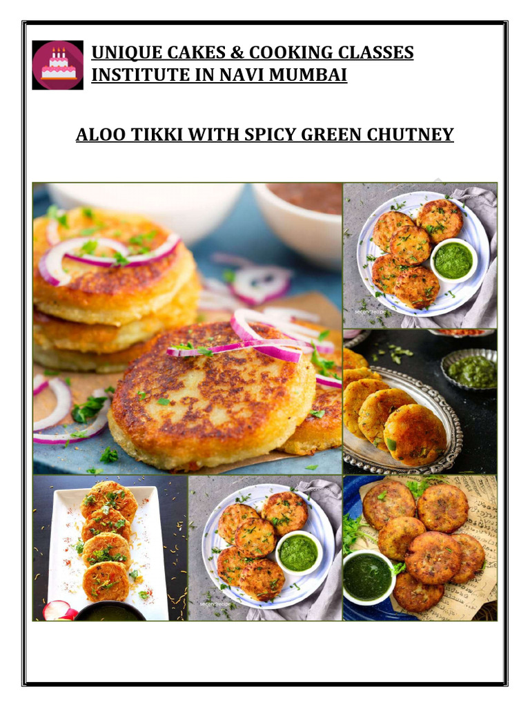 PDF of Aloo Tikki With Green Chutney by Unique Cakes & Classes | PDF