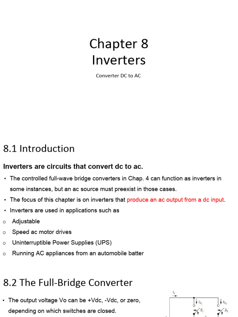 Chap 08 Inverters | Download Free PDF | Power Inverter | Power Electronics
