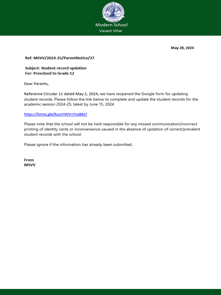 2852024135756725circular 37 - Student Record Updation | PDF | Finance ...